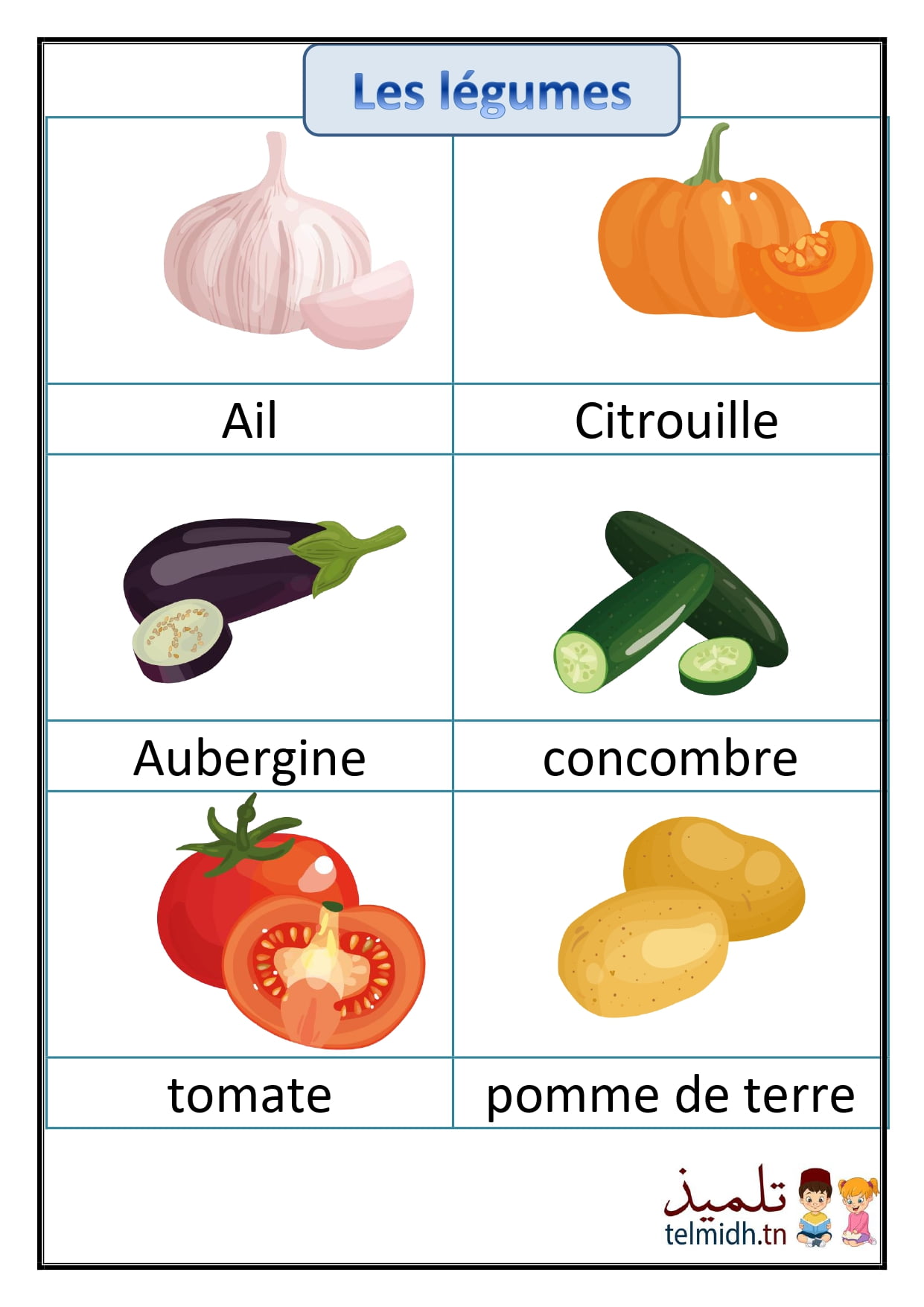 Les légumes - Telmidh