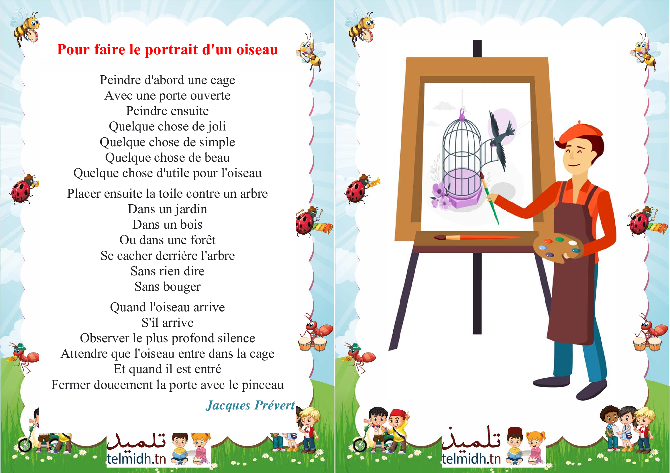 Pour Faire Le Portrait D un Oiseau Jacques Pr vert Chtoby Pomnili