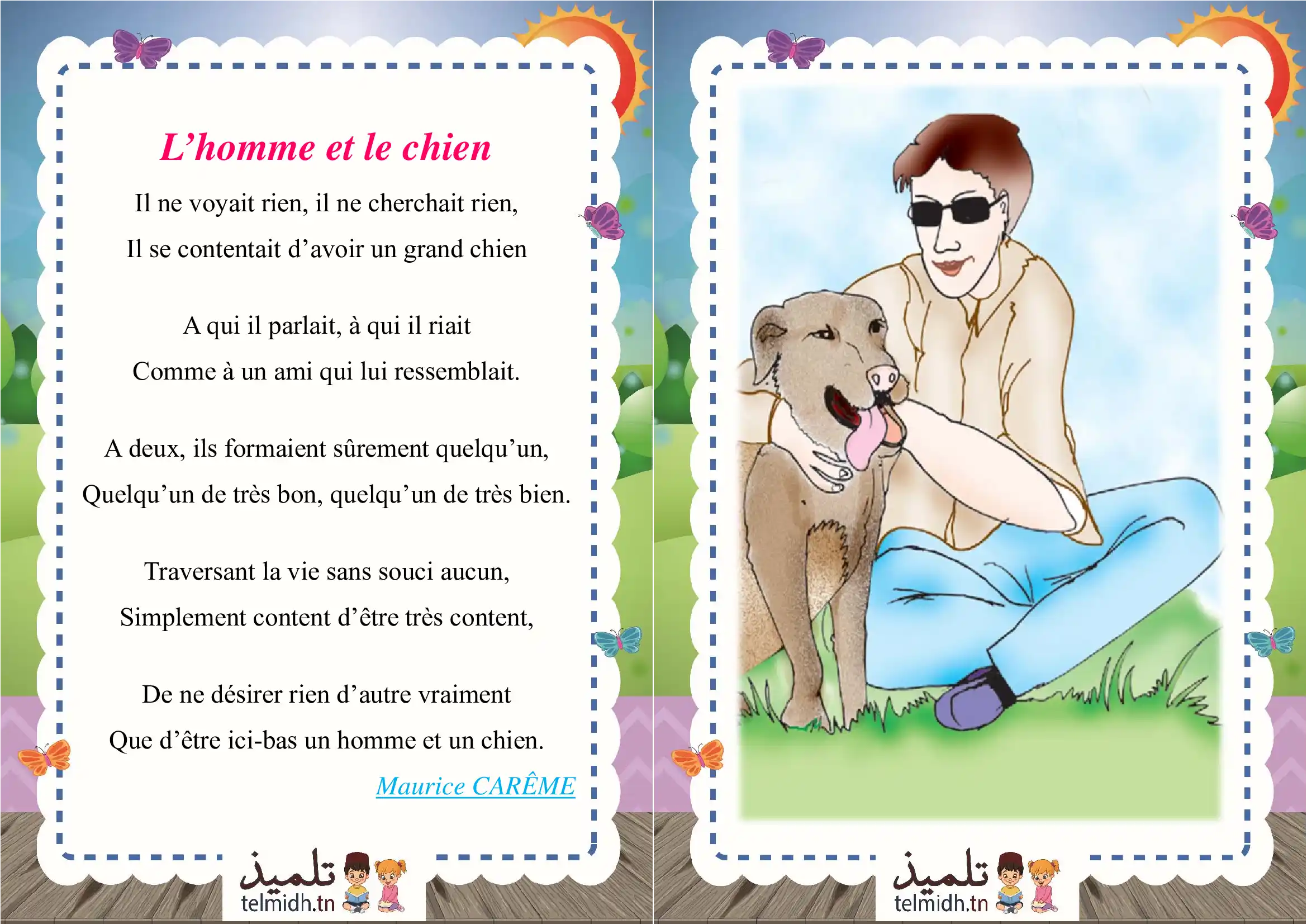 l'homme et le chien - تلميذ