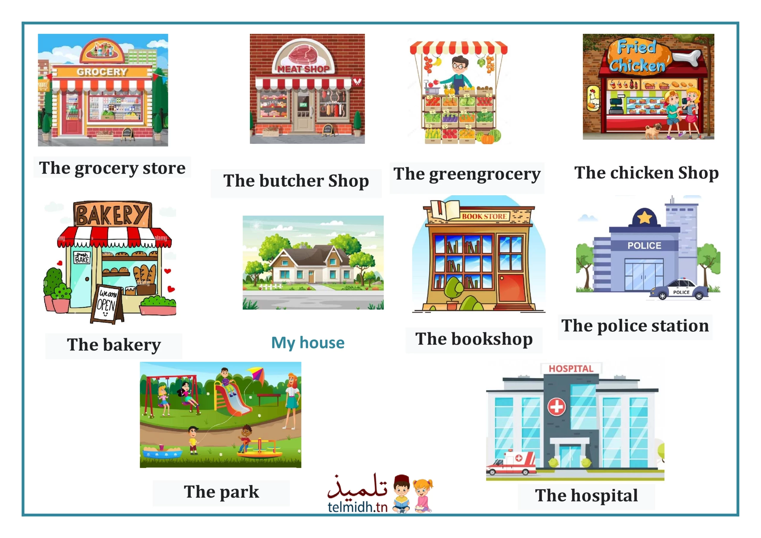 In my town- describing poeple and places - تلميذ