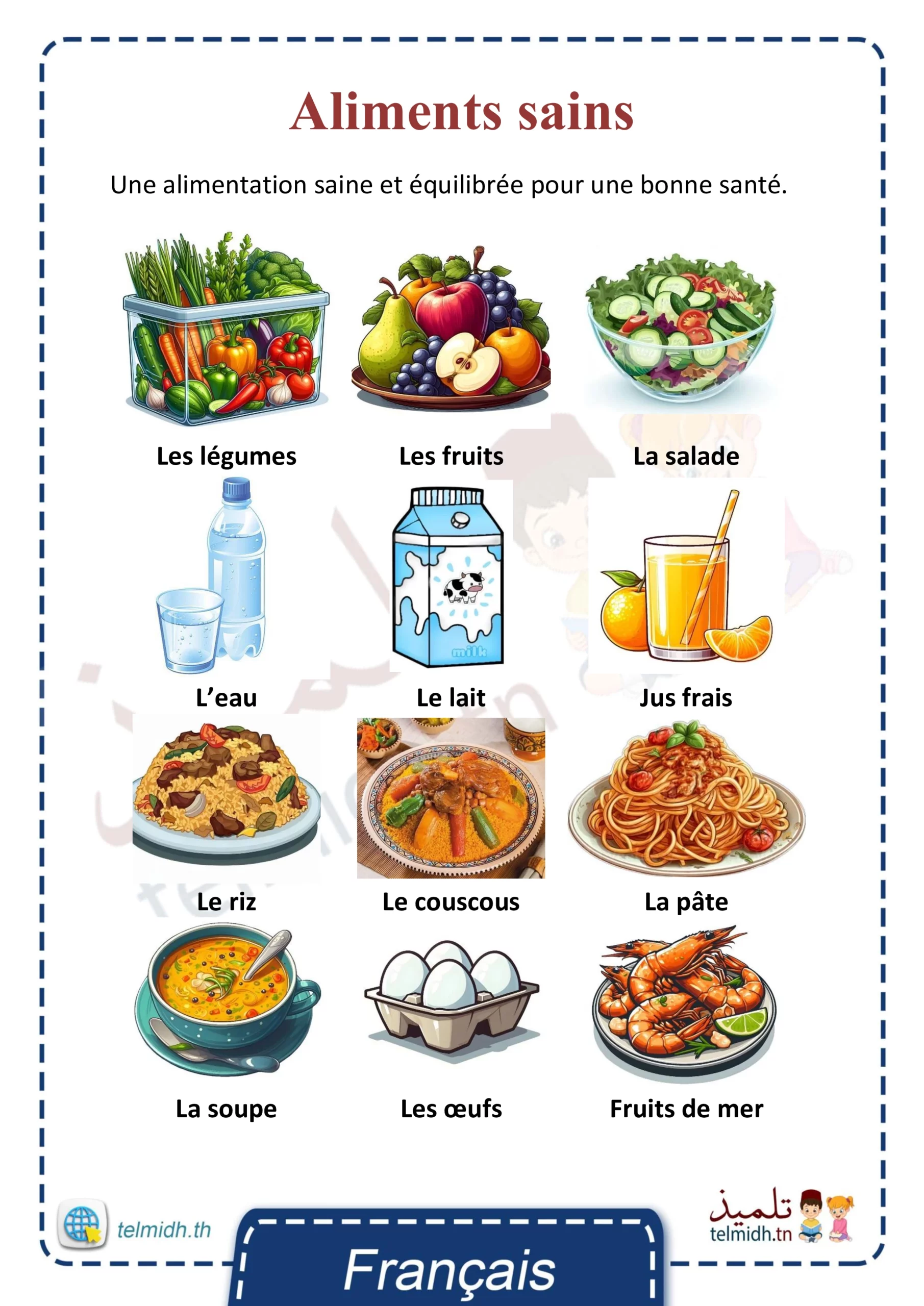 les aliments sains et les aliments malsains - Telmidh